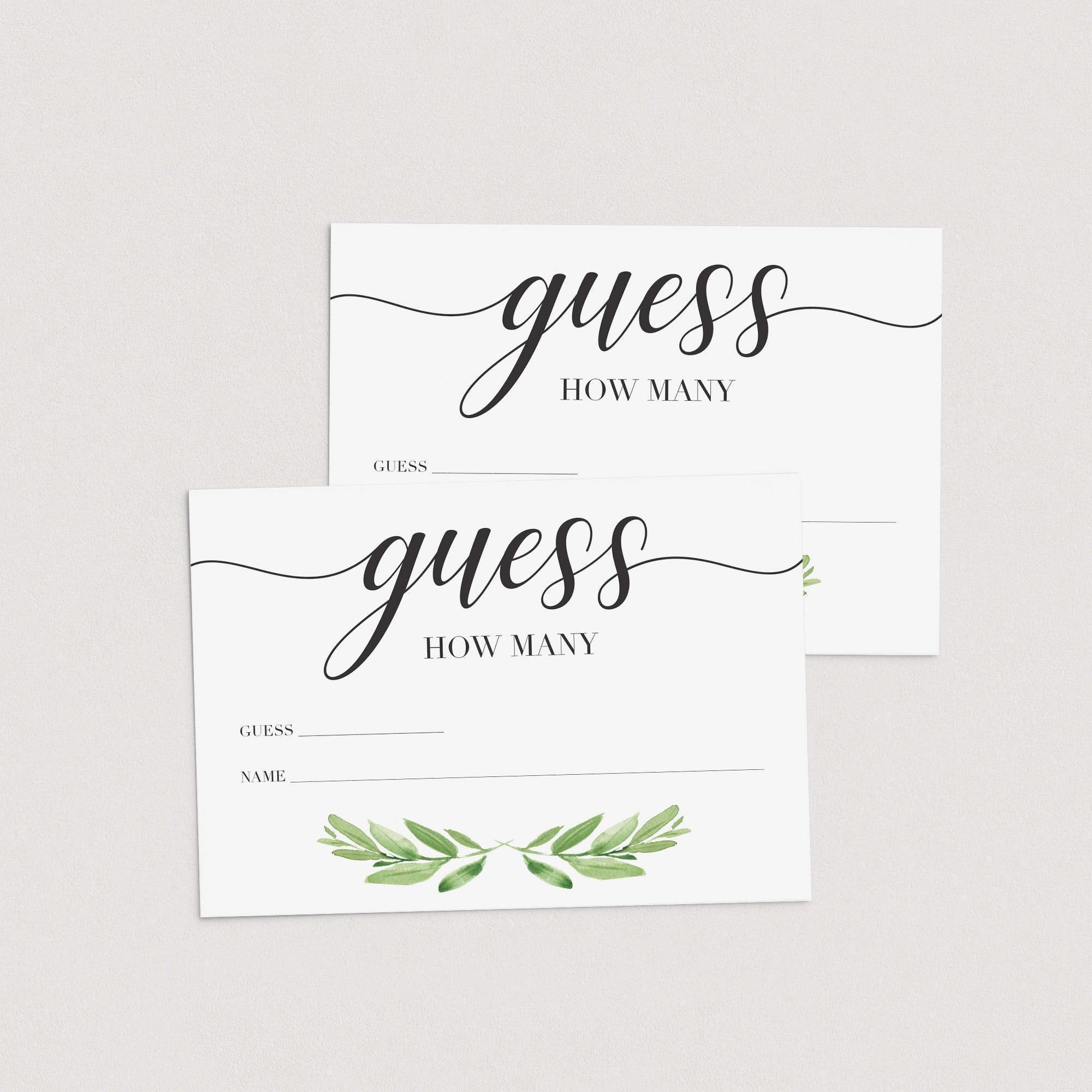 Guess How Many Baby Shower Sign and Game Printable Editable Template ...