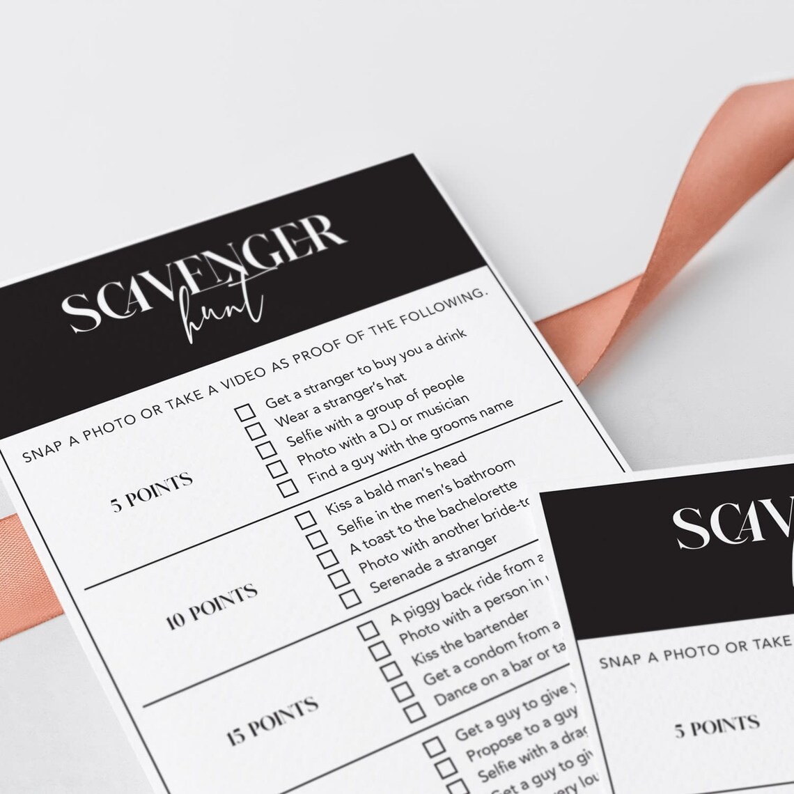 Bachelorette Scavenger Hunt Template Minimalist Bachelorette | Etsy