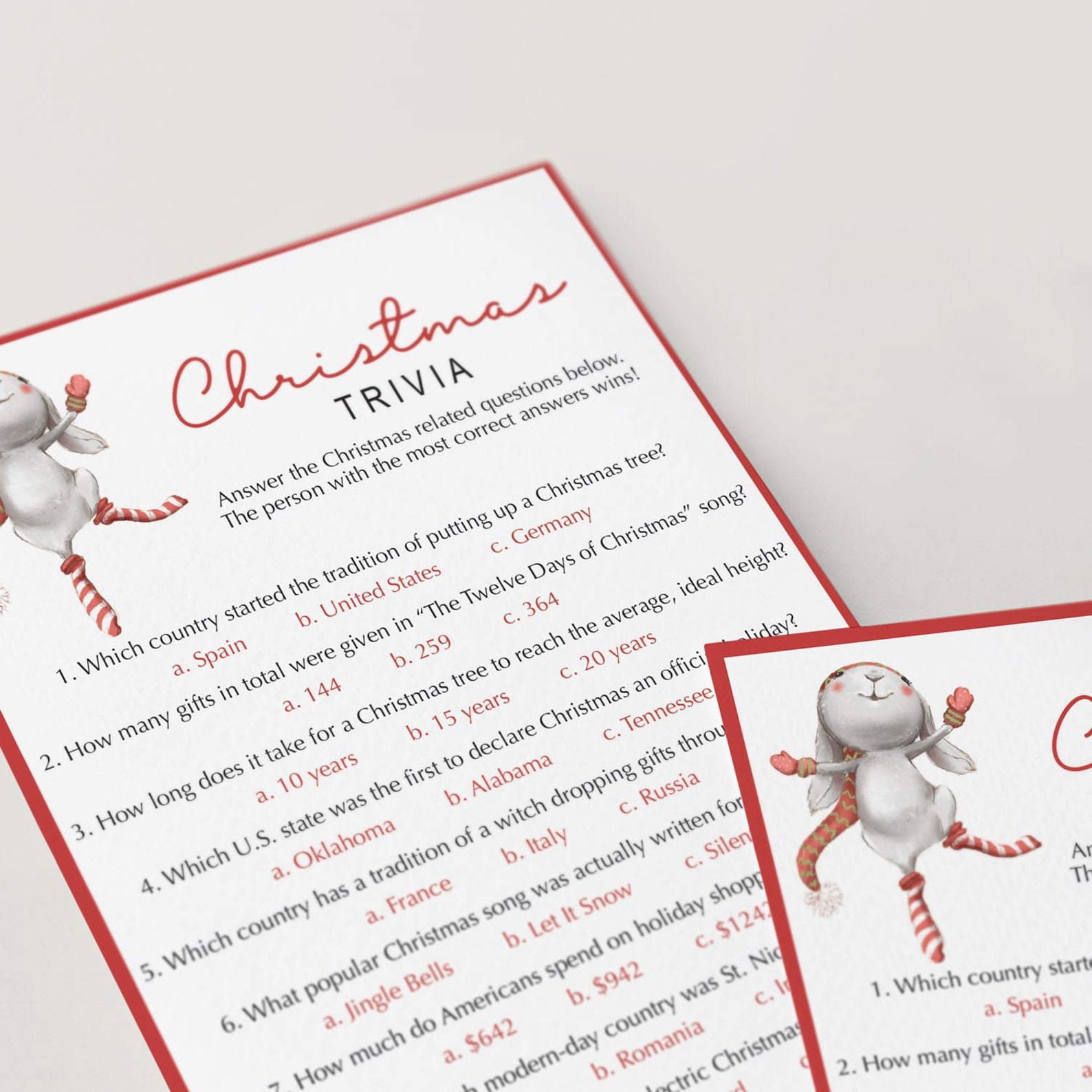 Christmas Quiz Questions and Answers Virtual Christmas Trivia - Etsy