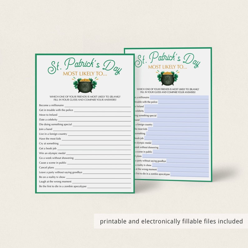 Zoom St Patricks Day Games Package Virtual Saint Patricks Party Games ...