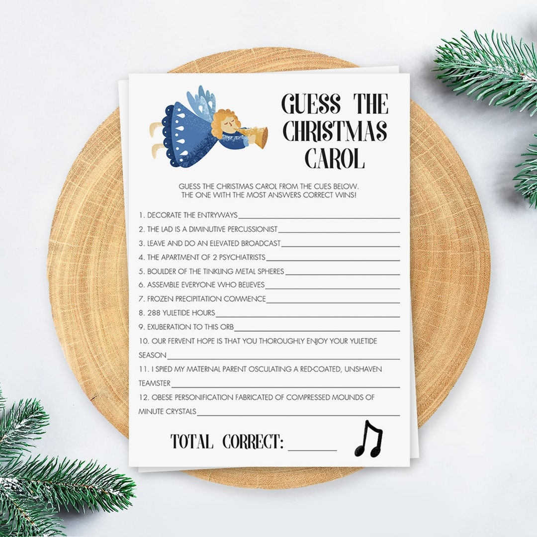Guess the Christmas Carol Game Christmas Carol Trivia Game Fun Holiday ...