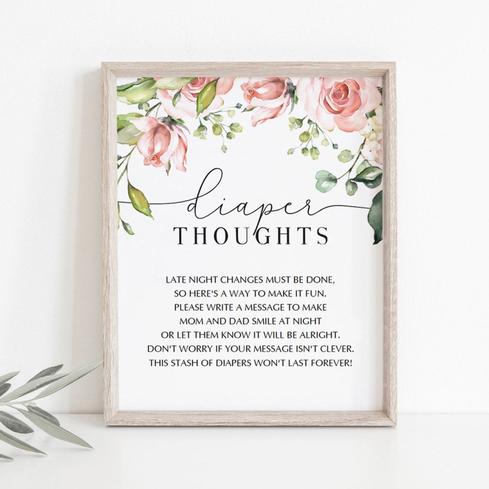 Diaper Thoughts Sign for Baby Shower Late Night Diapers Sign - Etsy