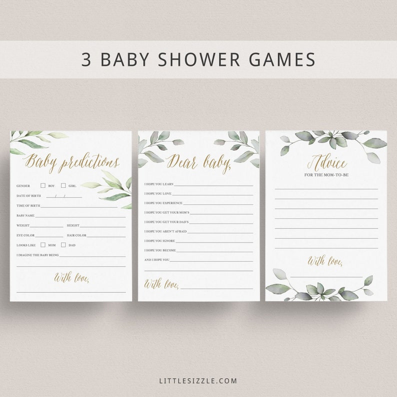 Printable Baby Shower Keepsakes Greenery Baby Shower Games - Etsy