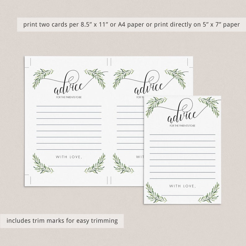 Leaf Baby Shower Games Pack Printable Green Babyshower Advice | Etsy