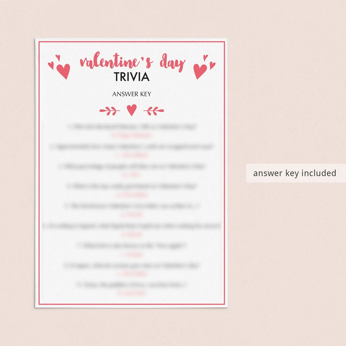 Zoom Valentines Day Game Printable and Fillable Valentines Day Trivia ...