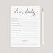 Dear Baby Wishes Cards Baby Shower Dear Baby Card Simple Baby Shower ...