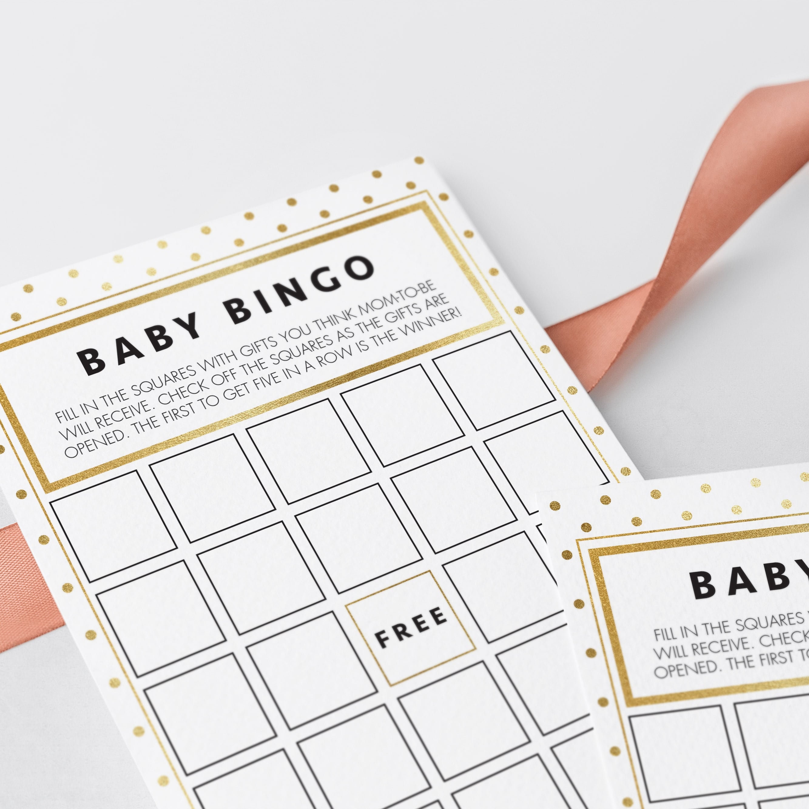 Gold Baby Bingo Confetti Baby Shower Games Printable | Etsy