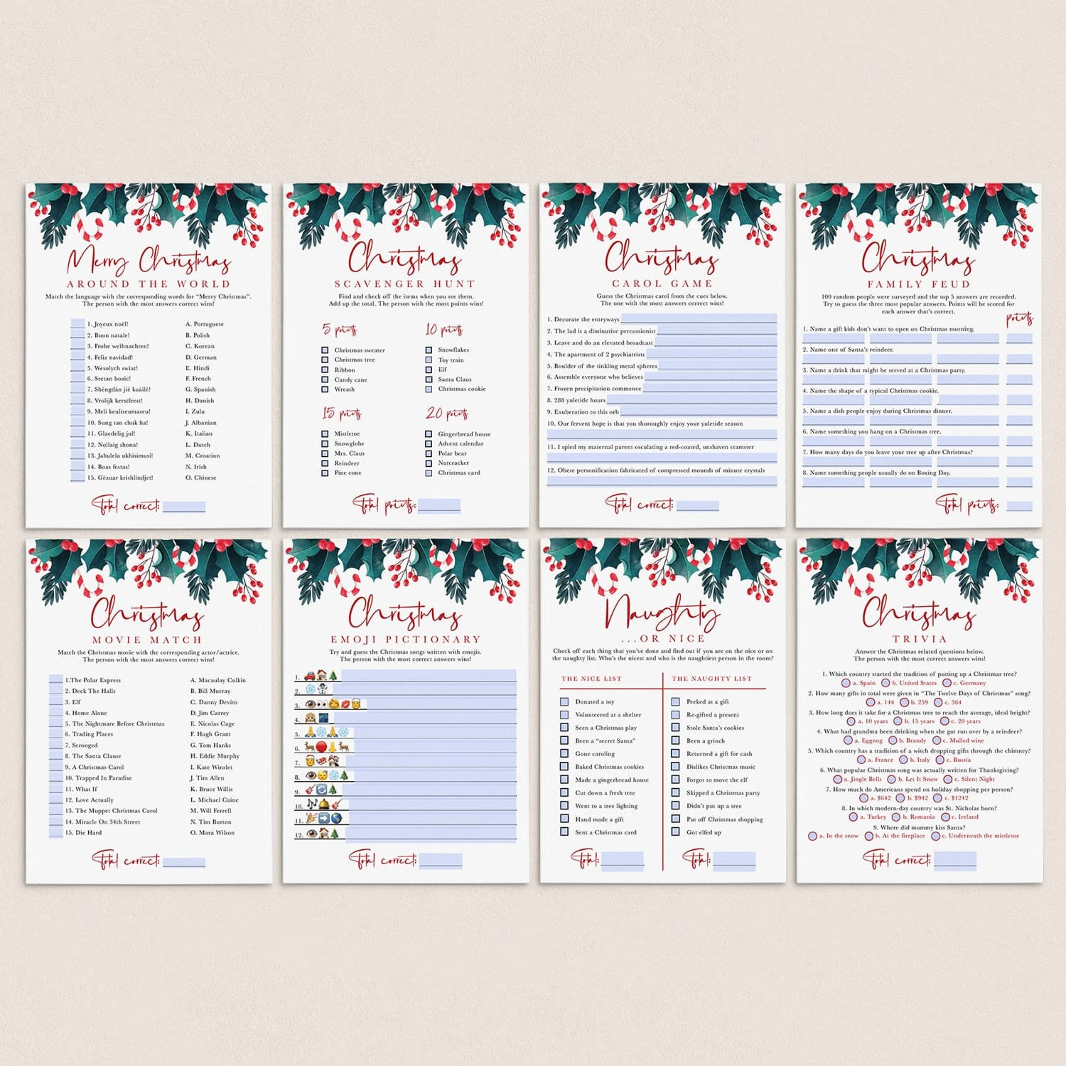 Virtual Christmas Games for Virtual Party Games Bundle - Etsy