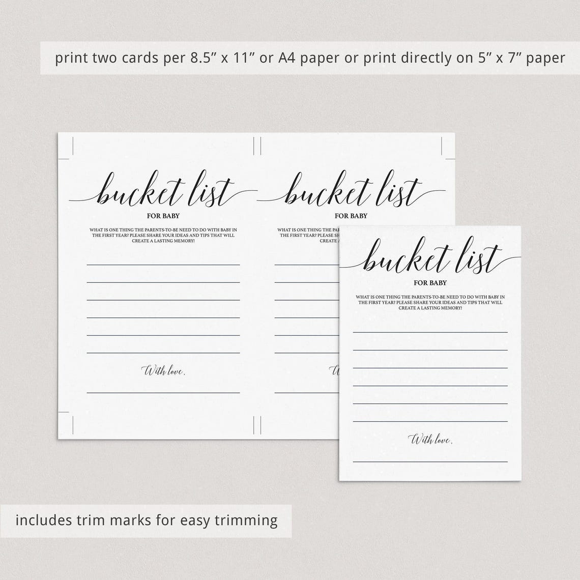 Baby Bucket List Printable First Year Bucket List Game Modern Baby ...