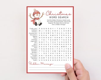 Instant Download Printable Christmas Word Search Game - Etsy