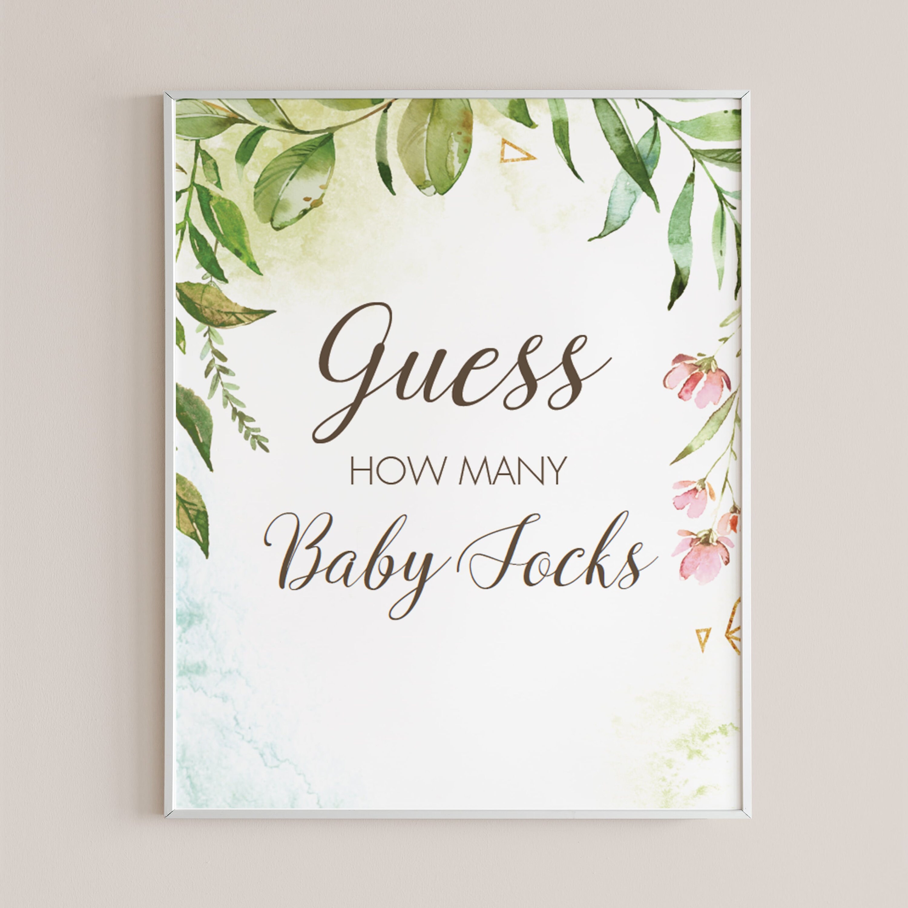 Guess How Many Baby Shower Game Cards and Sign Botanical Baby - Etsy Canada