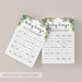 Green Eucalyptus Baby Shower Gift Bingo Cards Printable Greenery Baby ...