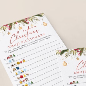 Christmas Emoji Pictionary Game Instant Download Greenery Christmas ...