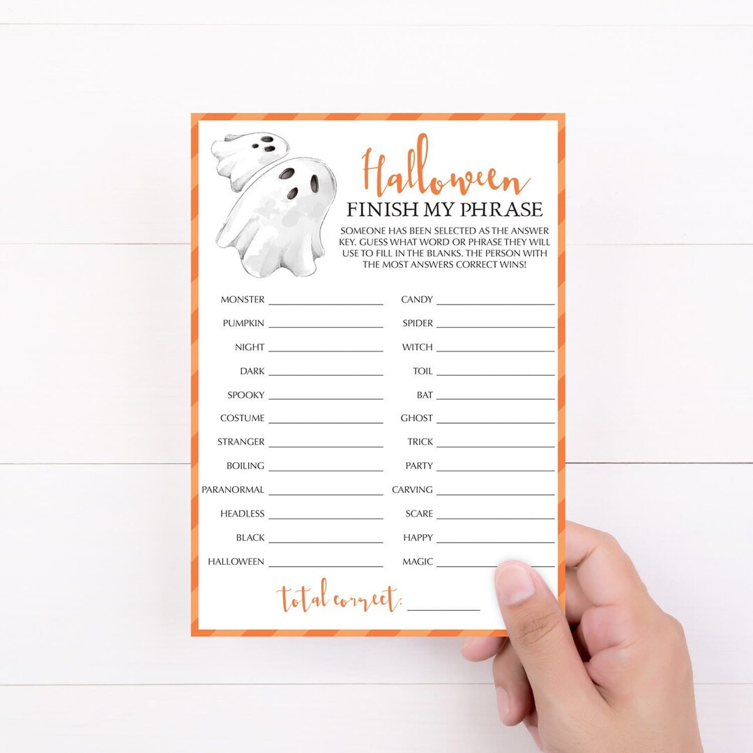 Funny Halloween Party Games for Groups Finish My Phrase Halloween Game ...