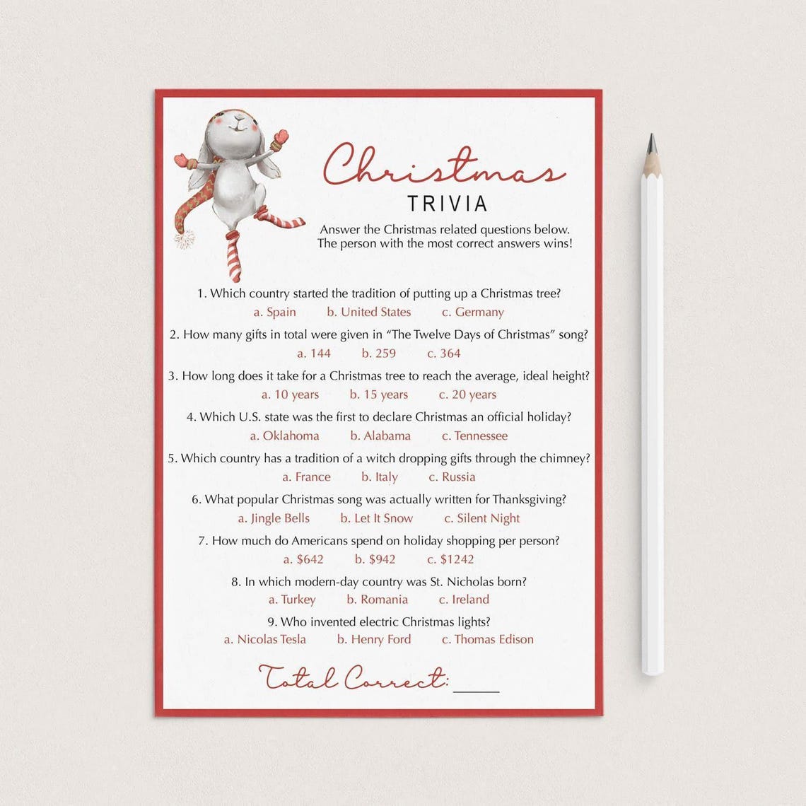 Christmas Quiz Questions and Answers Virtual Christmas Trivia Game ...