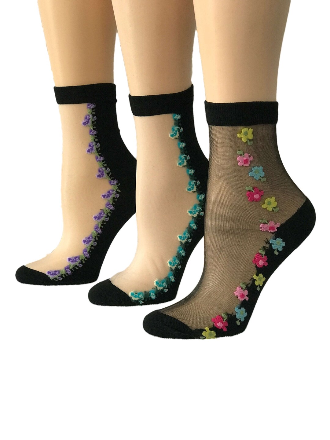 Hand Embroidered Beautiful Women Socks, Crystal Lace,fashion ...