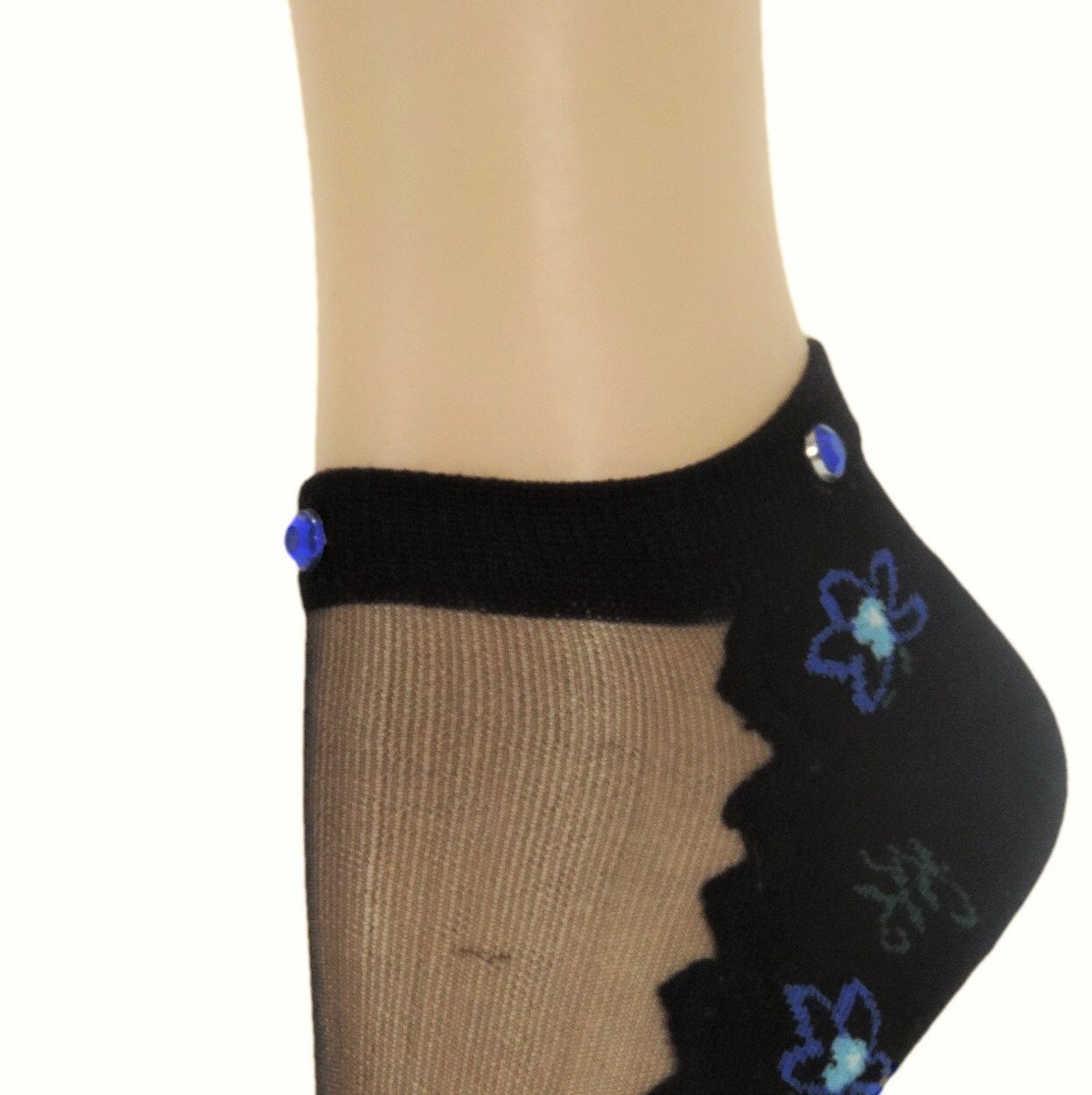 Women Sheer Socks/hand Beads Work/beads Sequence Work/women Socks ...