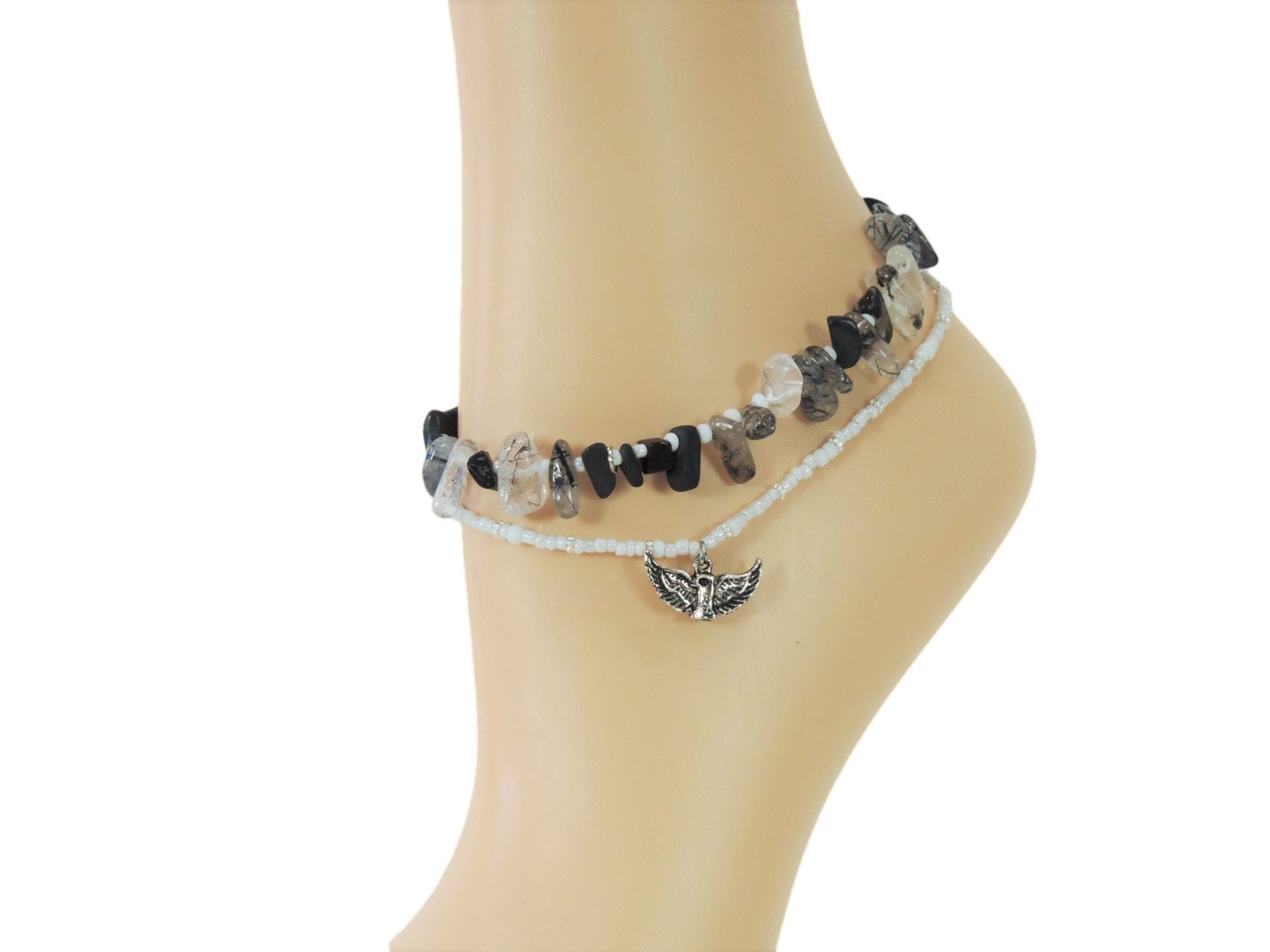 Handmade Clay Anklets/beaded Anklets/stone Anklets/diy Anklets/leather Cord Anklets/fashion ...