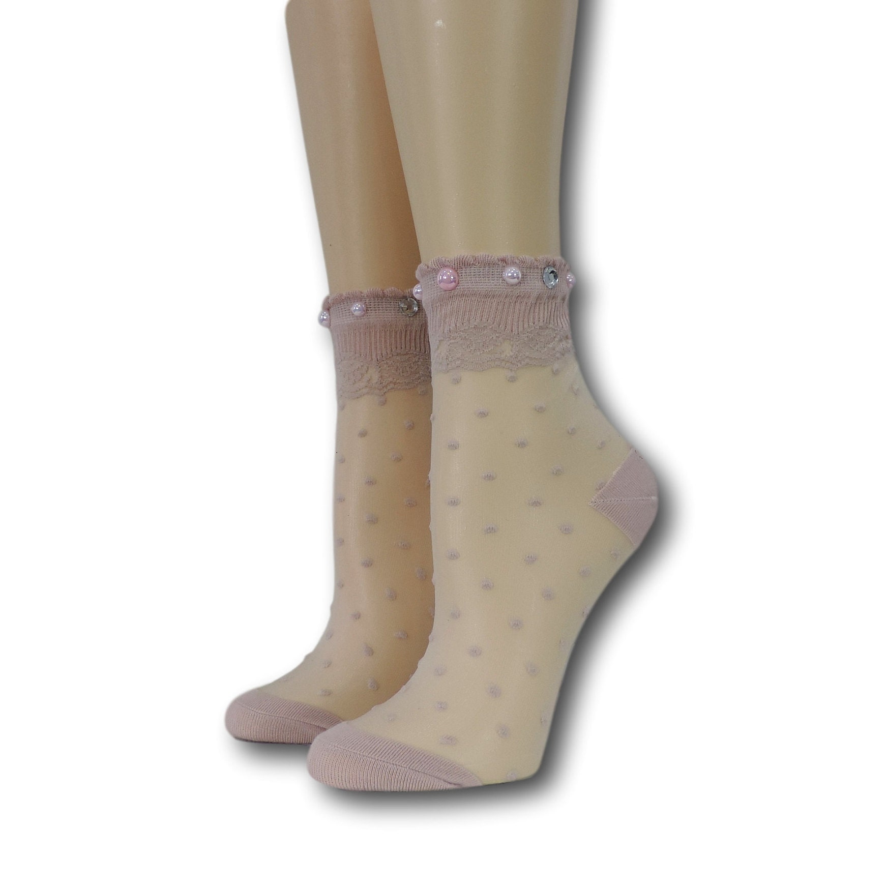 Cute Sheer Socks/hand Crystal Work/women Socks/crystal/ Transparent ...