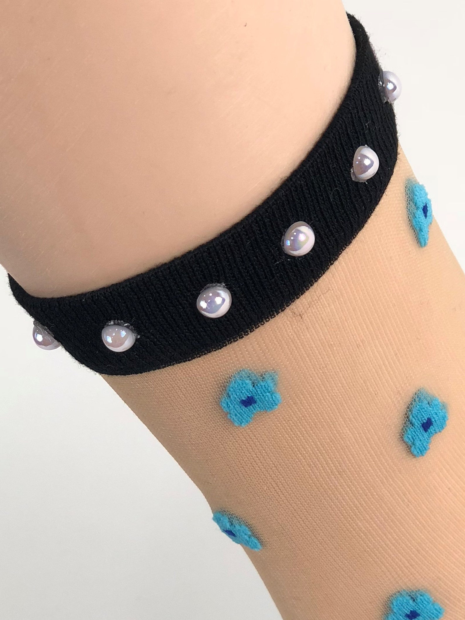 Women Sheer Socks, Hand Pearl Bead Work,beautiful Women Socks, Crystal ...