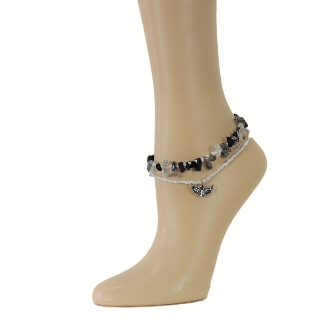 Handmade Clay Anklets/beaded Anklets/stone Anklets/diy Anklets/leather ...