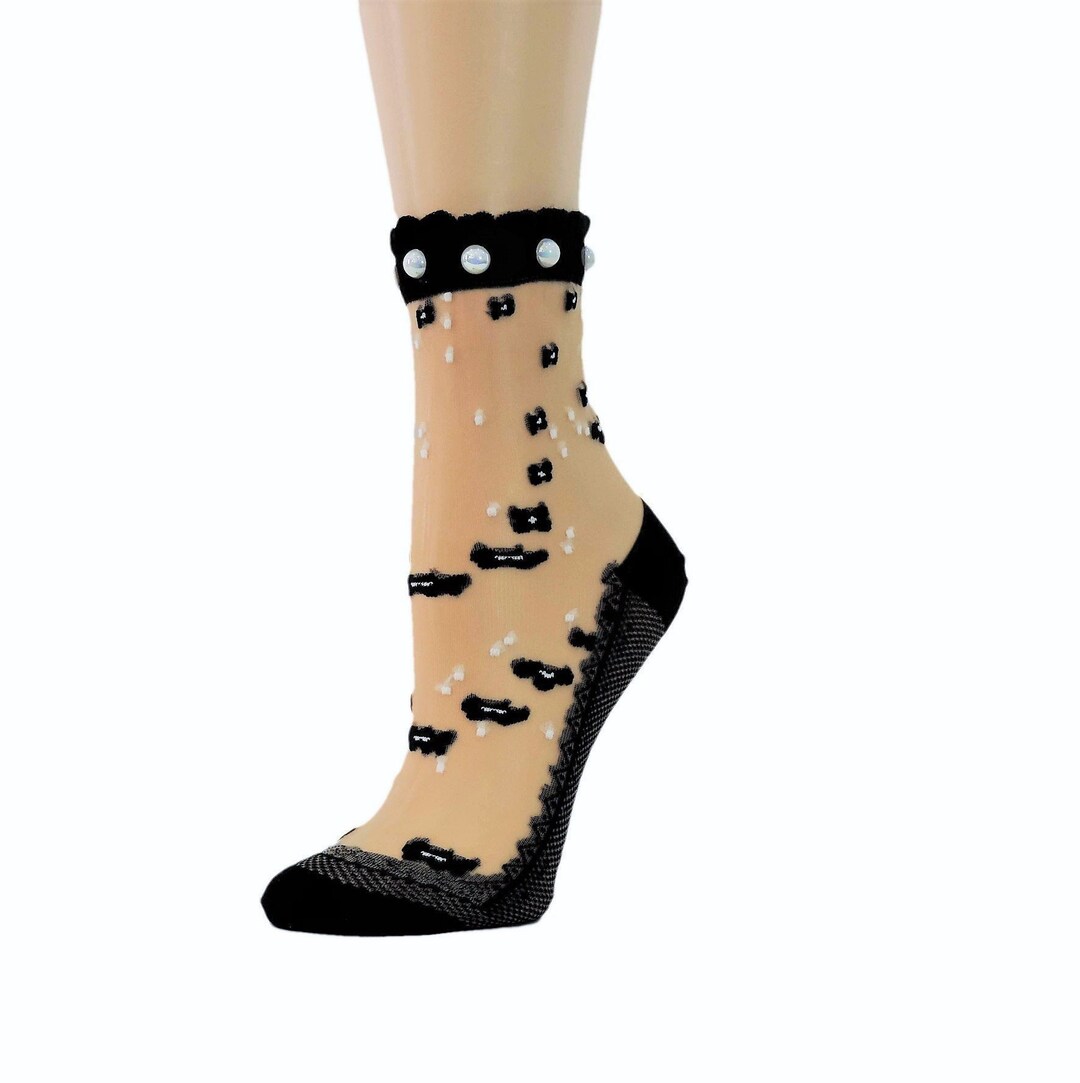 Handmade Beaded Sheer Socks: Crystal Lace Fashion Socks - Etsy