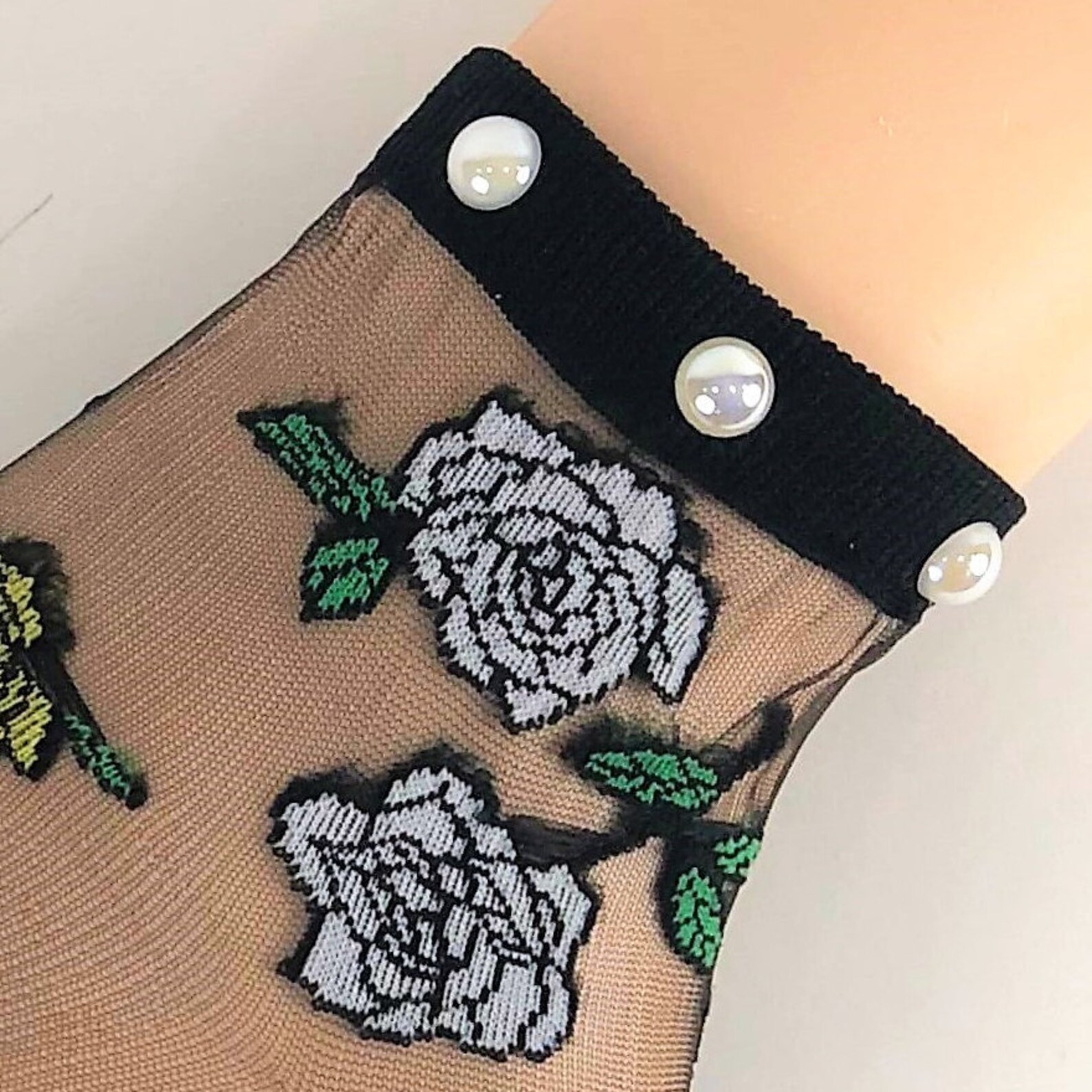 Women Sheer Socks, Hand Beads Work,beautiful Women Socks, Crystal Lace ...