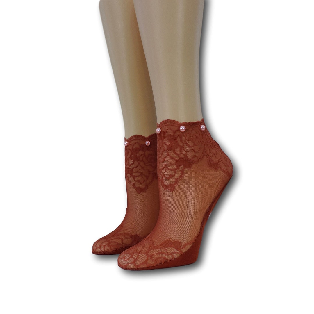 Women Ankle Sheer Socks/hand Crystal Work/women Socks/ Transparent ...