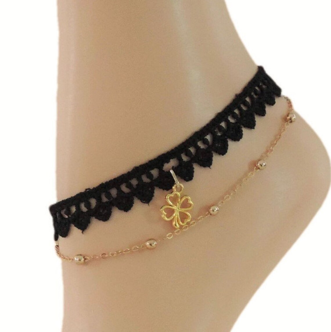 Handmade Anklets/beaded Anklets/stone Anklets/diy Anklets/leather Cord ...