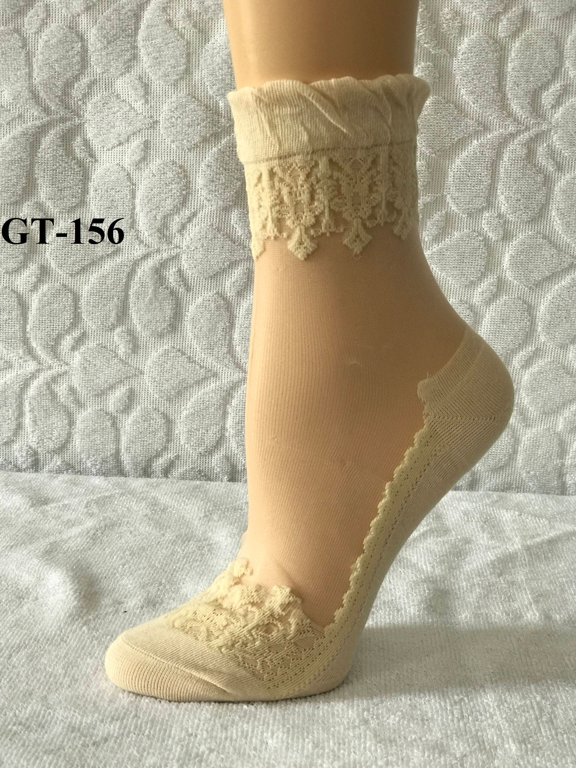 Beautiful Women Embroidery Socks, Crystal Lace,fashion,transparent ...