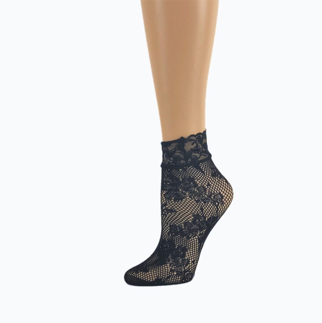 Women Sheer Socks, Hand Black Crystal Work,beautiful Women Socks ...