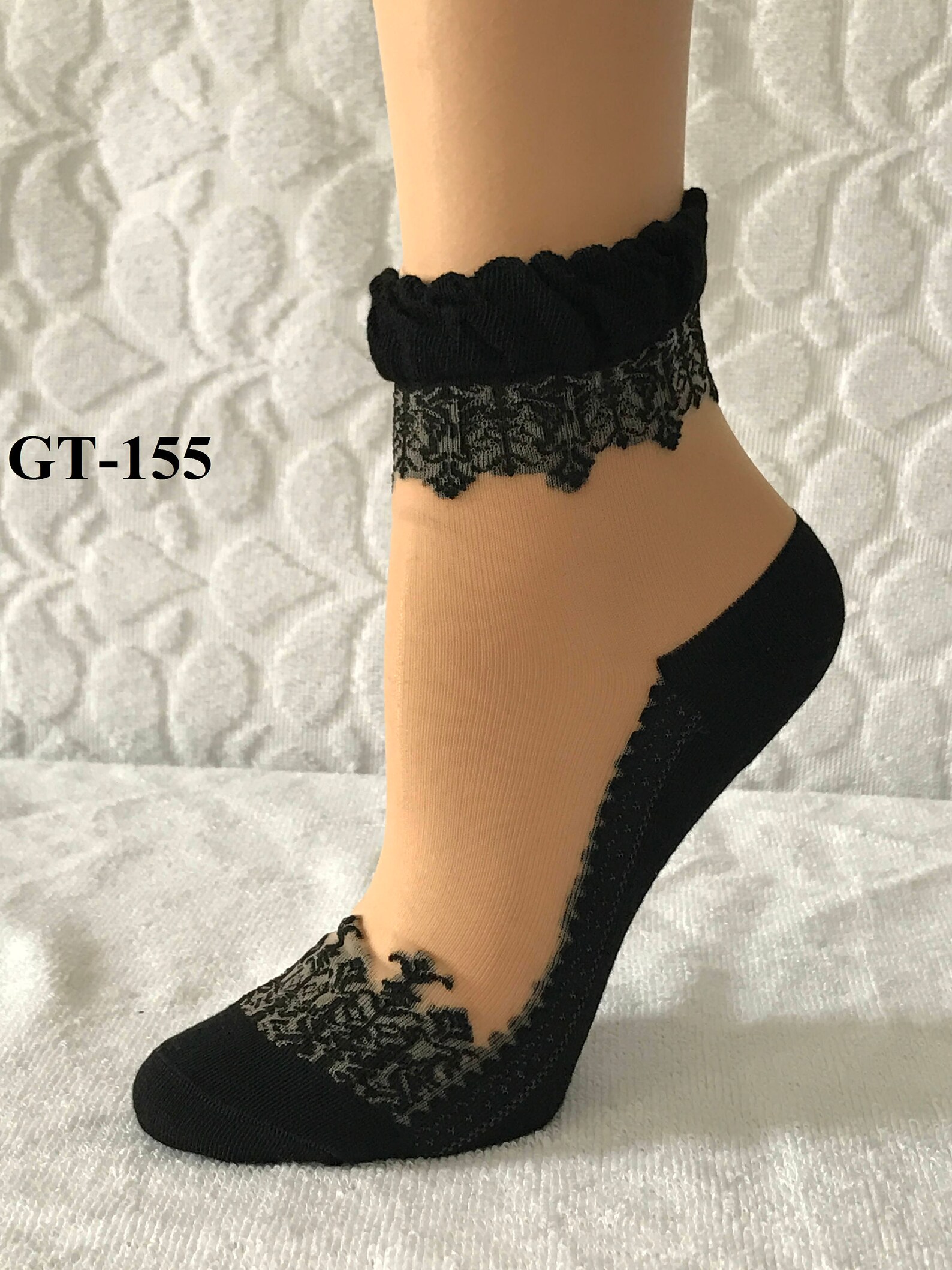 Beautiful Women Embroidery Socks, Crystal Lace,fashion,transparent ...