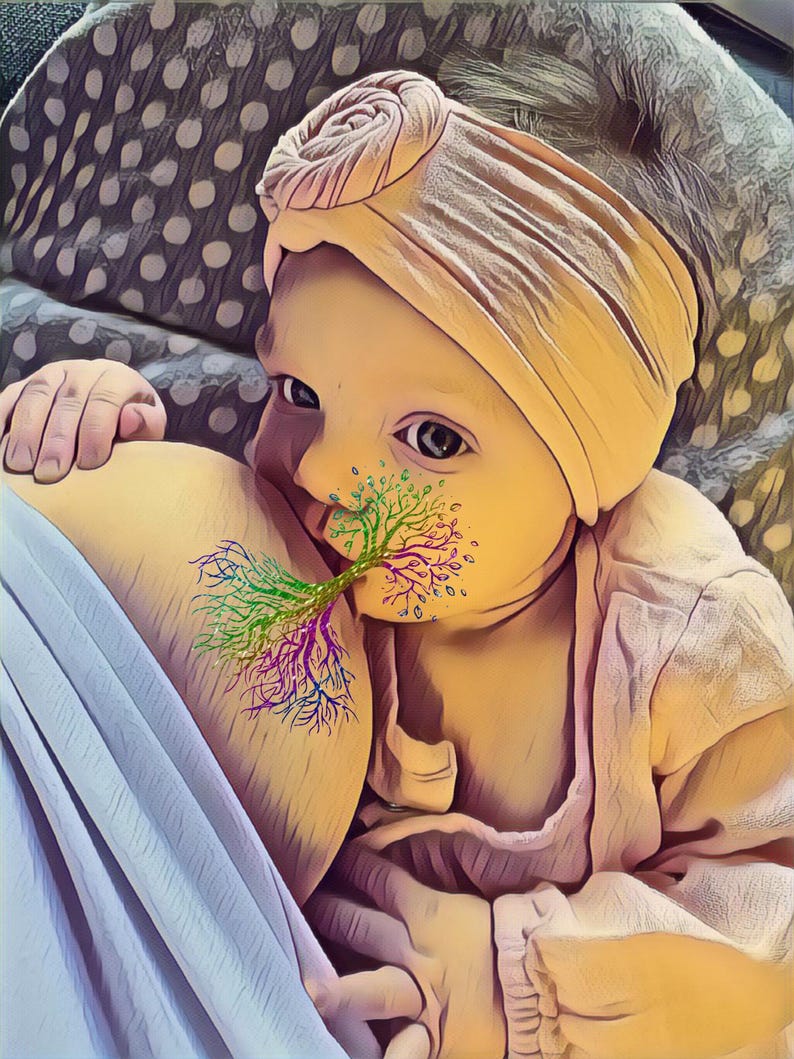 2x Breastfeeding Tree of Life Photos Digital Images Baby Keepsake ...