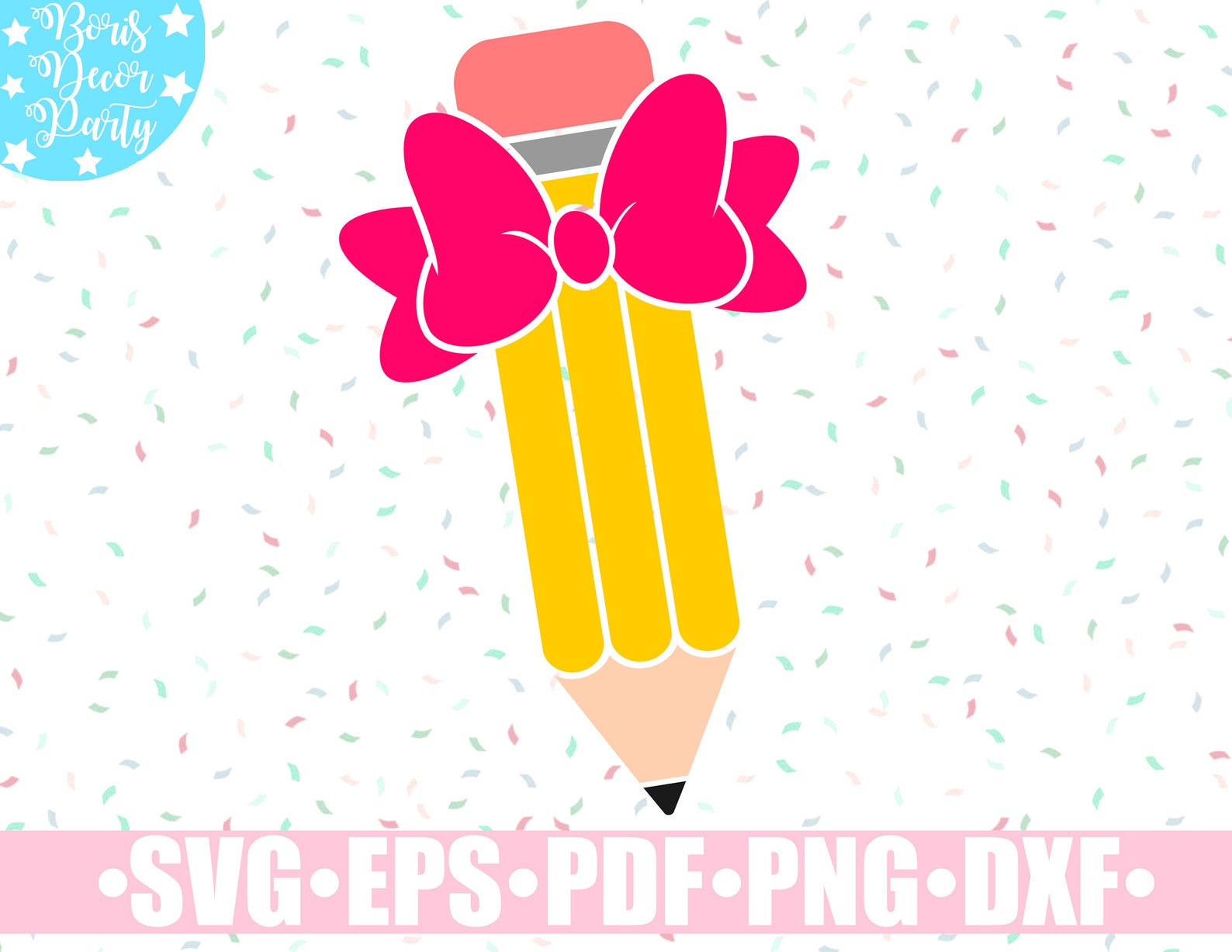 Cute Pencil with Bow SVG / Back to School Svg / First Day of | Etsy