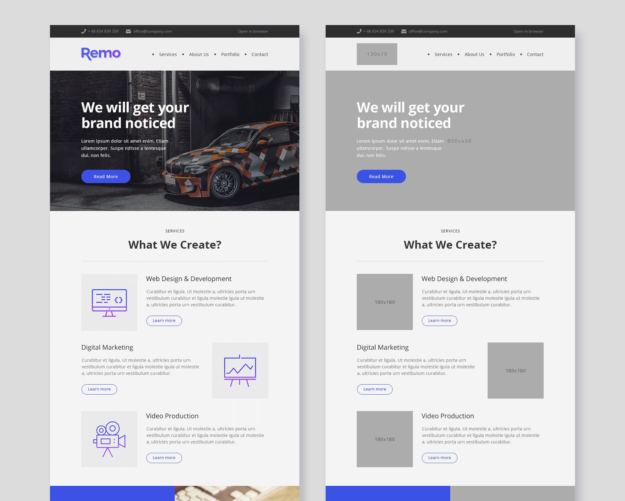 Remo Email Newsletter Template, PSD File - Etsy