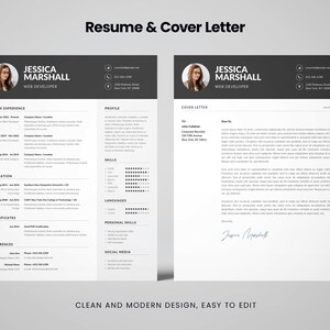 Resume Template With Cover Letter | Editable In: Word, Canva, Pages ...