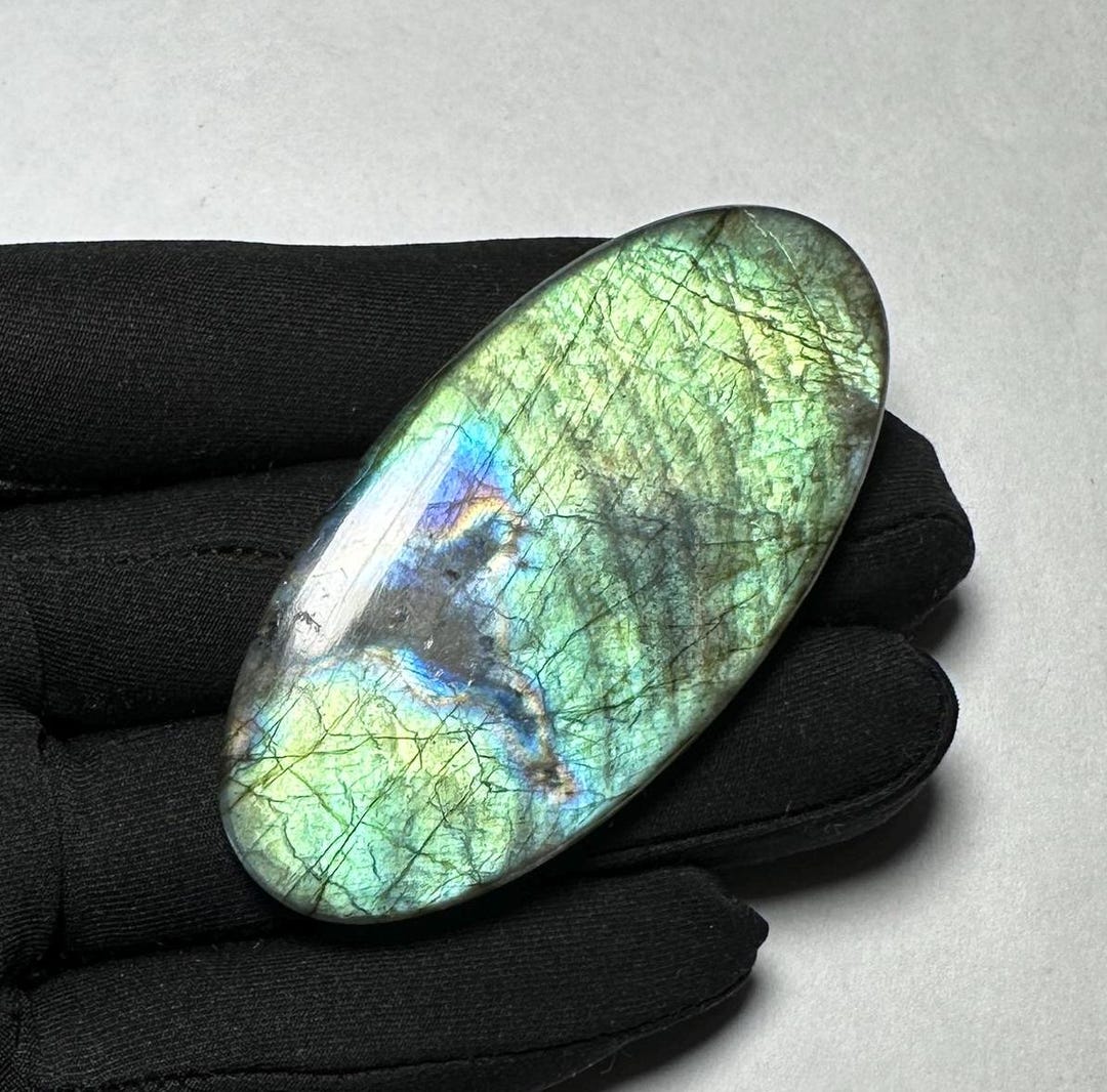 Top Quality Natural Teal and Green Flash Labradorite Cabochon Wire Wrap ...