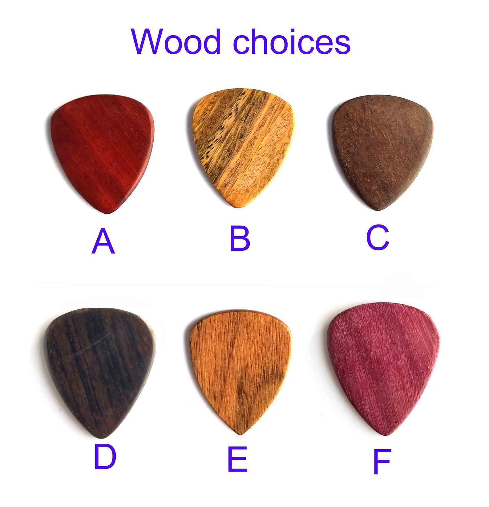 Personalized Custom Engraved Wood Guitar Pick / Wooden | Etsy