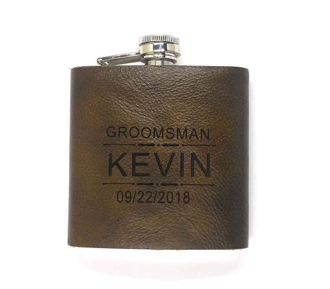 Personalized Real Leather Handmade Flask Groomsmen Flask Gifts for ...
