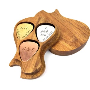 Set 3 Copper Brass Aluminum Guitar Picks Personalized Custom Engraved ...