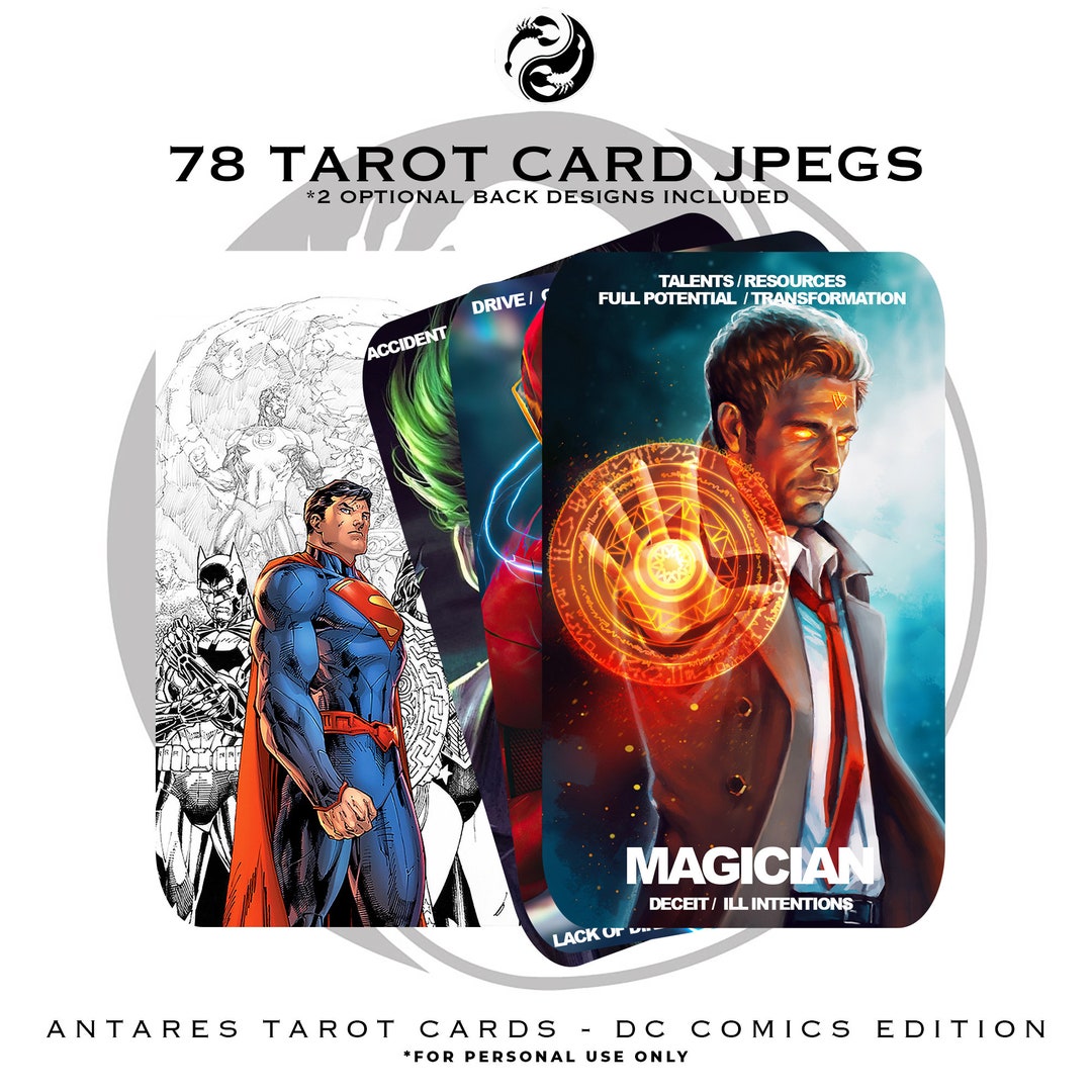 Dc Comics Tarot Cards, Superhero Tarot Deck, Printable Tarot Cards, DIY ...
