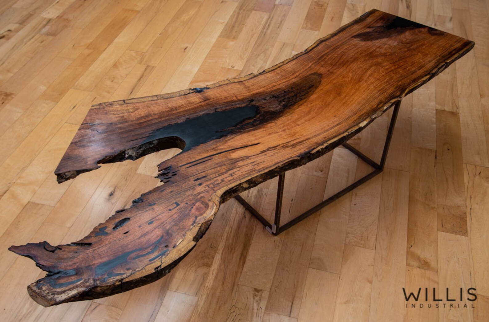 Mesquite Slab 'Y' Shape Coffee Table With Mars Black | Etsy