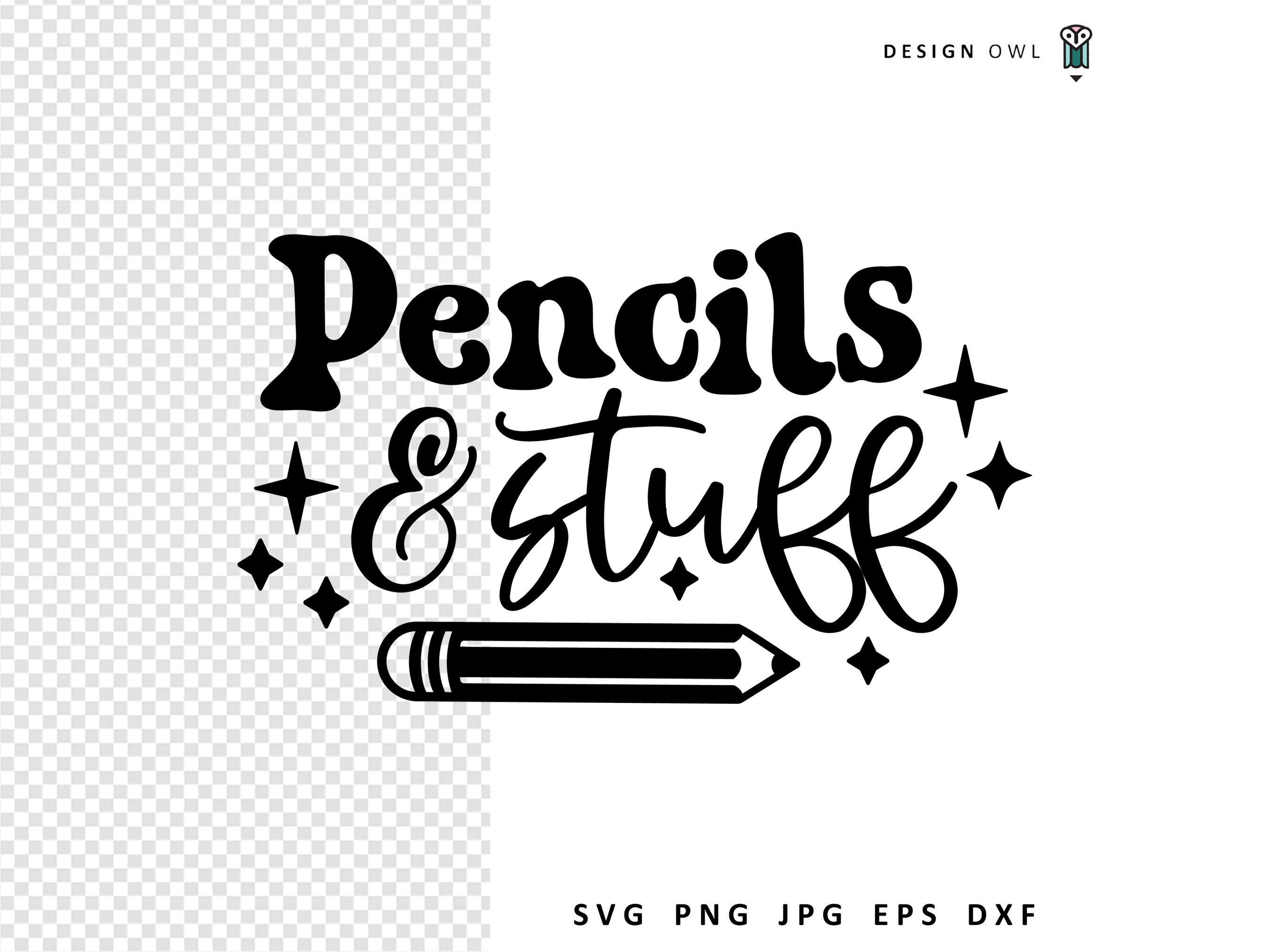 Pencils and Stuff SVG File, Pencil Case Design, Digital Download, Cut ...