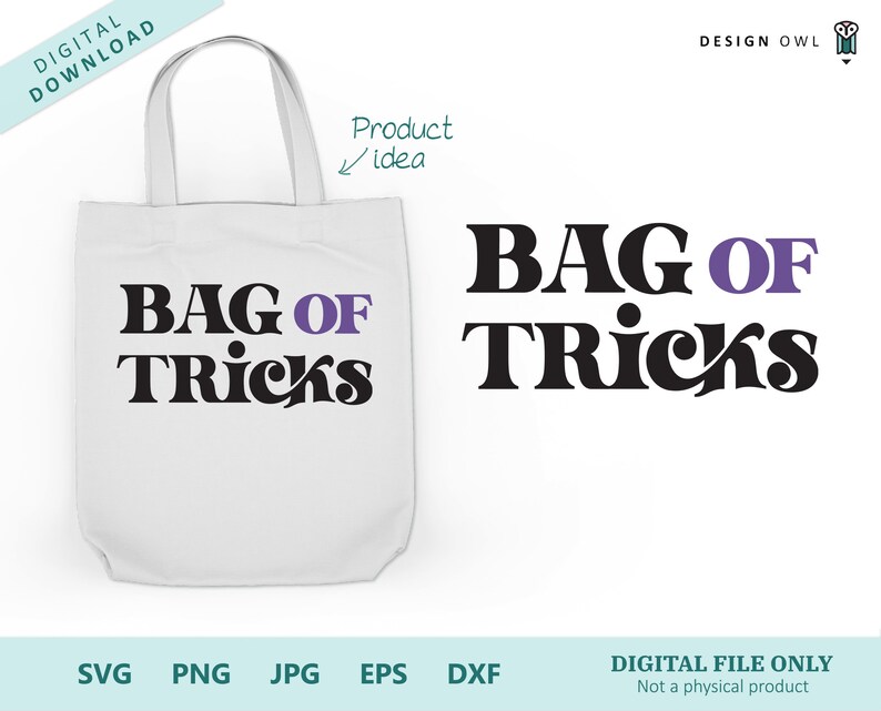 Bag of Tricks, Tote Bag SVG File, Digital Download, Commercial License ...