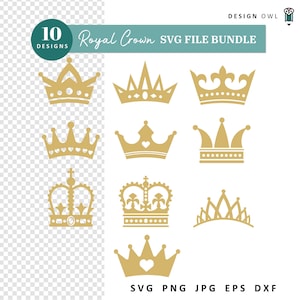 Crown SVG File Bundle, Crown Clipart, Digital Download, Craft Files ...