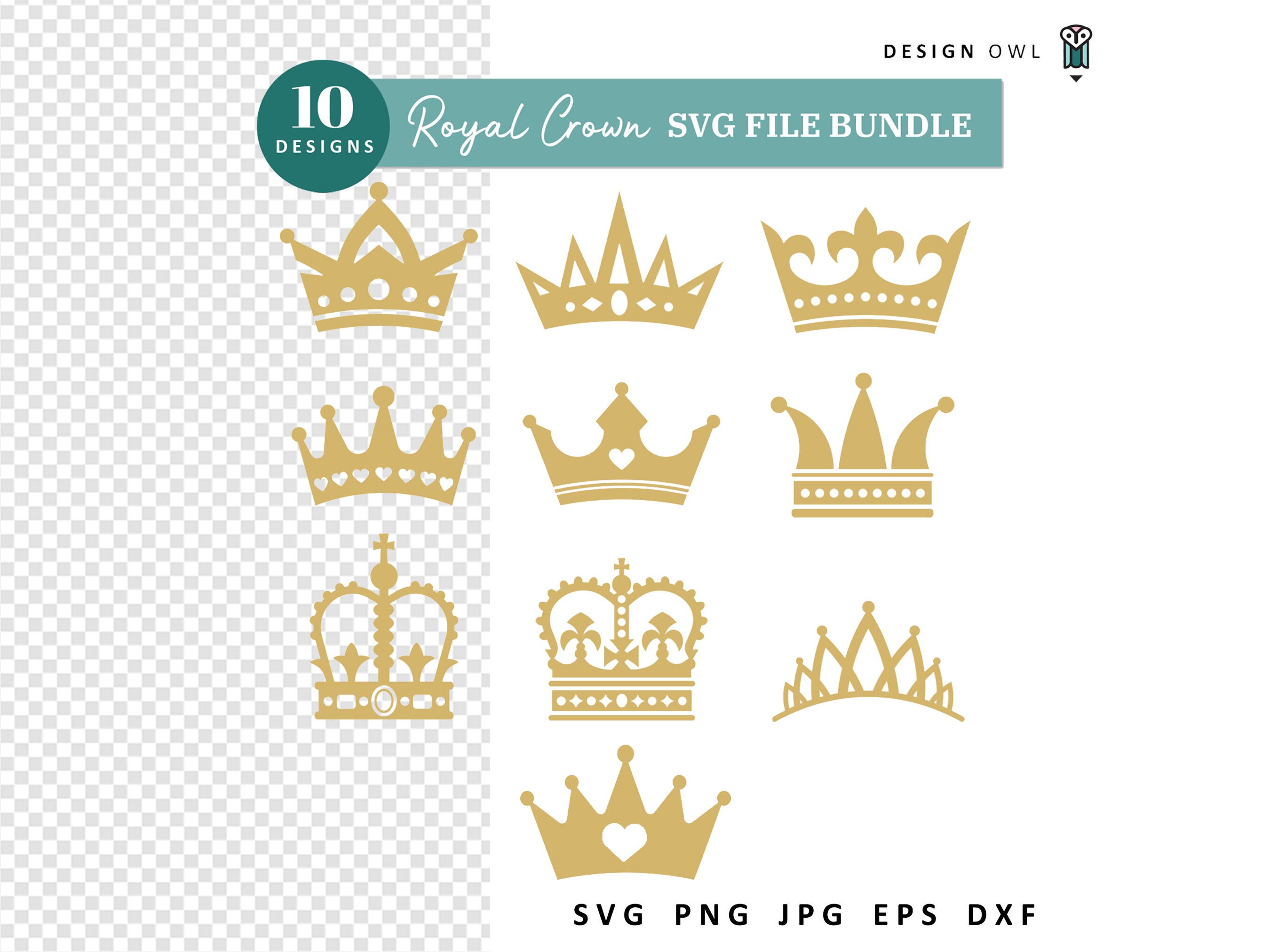 Crown SVG File Bundle, Crown Clipart, Digital Download, Craft Files ...