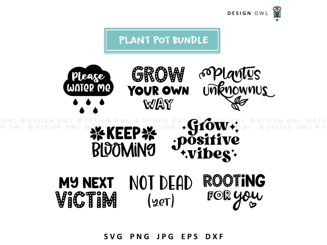 Plant Pot Sayings - SVG Bundle, Digital Download, Funny Planters, Diy ...