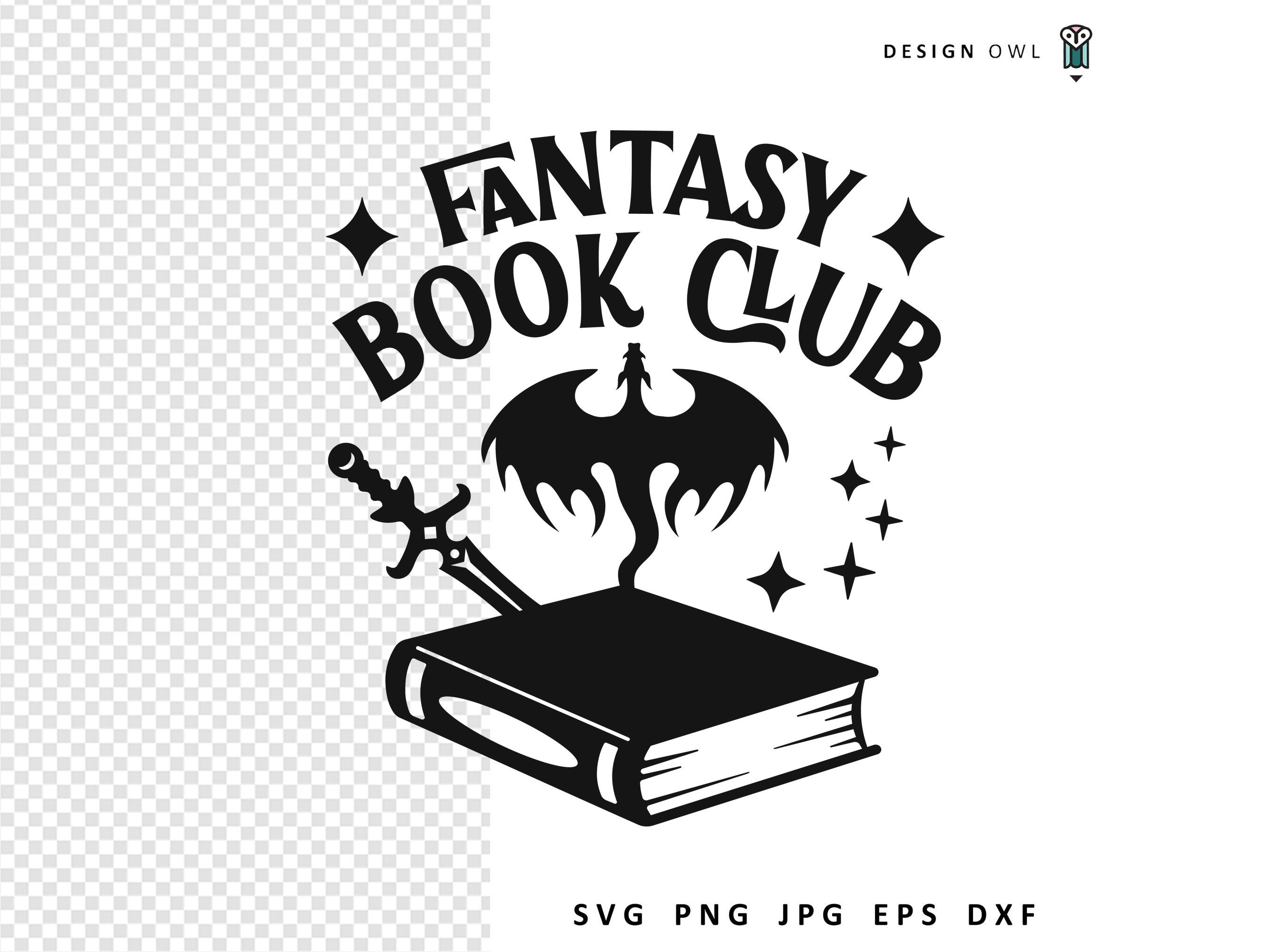 Fantasy Book Club, Reading SVG File, Digital Download, Cut Files for ...