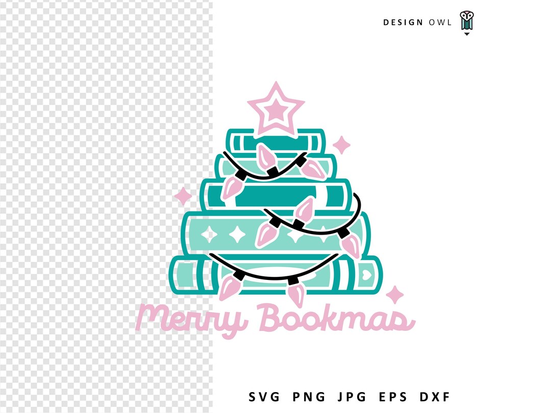 Merry Bookmas SVG: Book Christmas Tree Cut File (digital Download) - Etsy