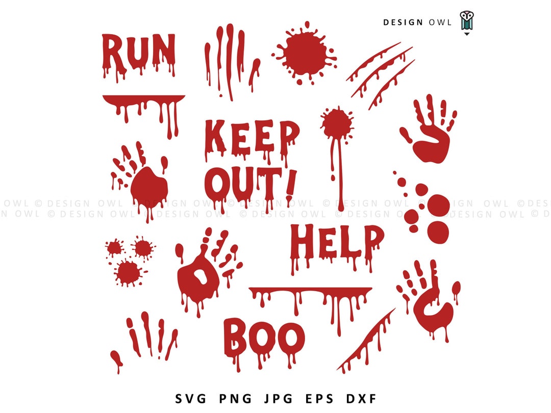 Bloody Handprint SVG Bundle: Halloween Horror Clipart - Etsy